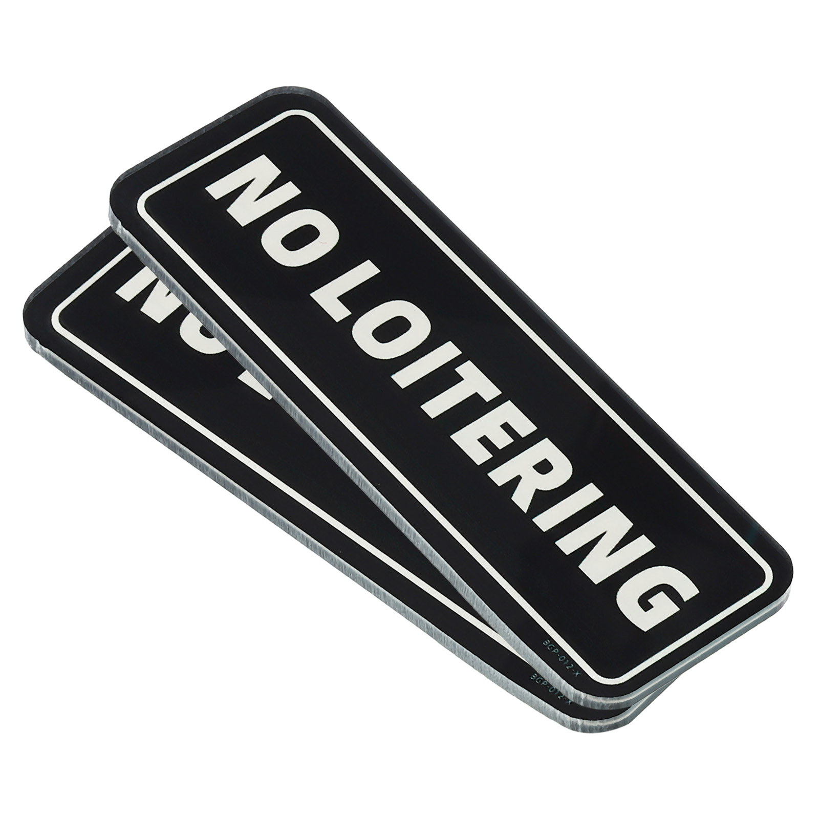 Uxcell No Loitering Sign 6"x2" Self Adhesive Door Sticker Symbol Black ...