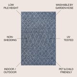JONATHAN Y SMB114B-3 Madaba Moroccan Trellis Navy/Light Gray 3 ft. x 5 ...