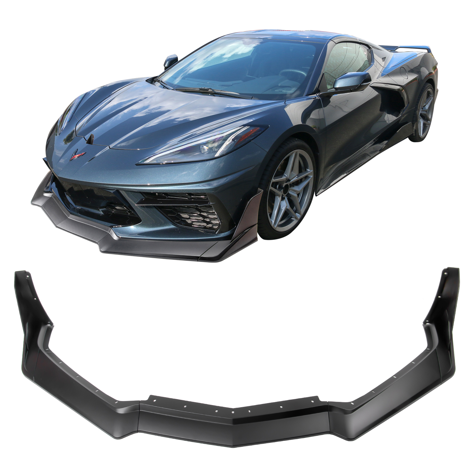Ikon Motorsports Compatible with Chevy Corvette C8 ZR1 Style ABS Front ...