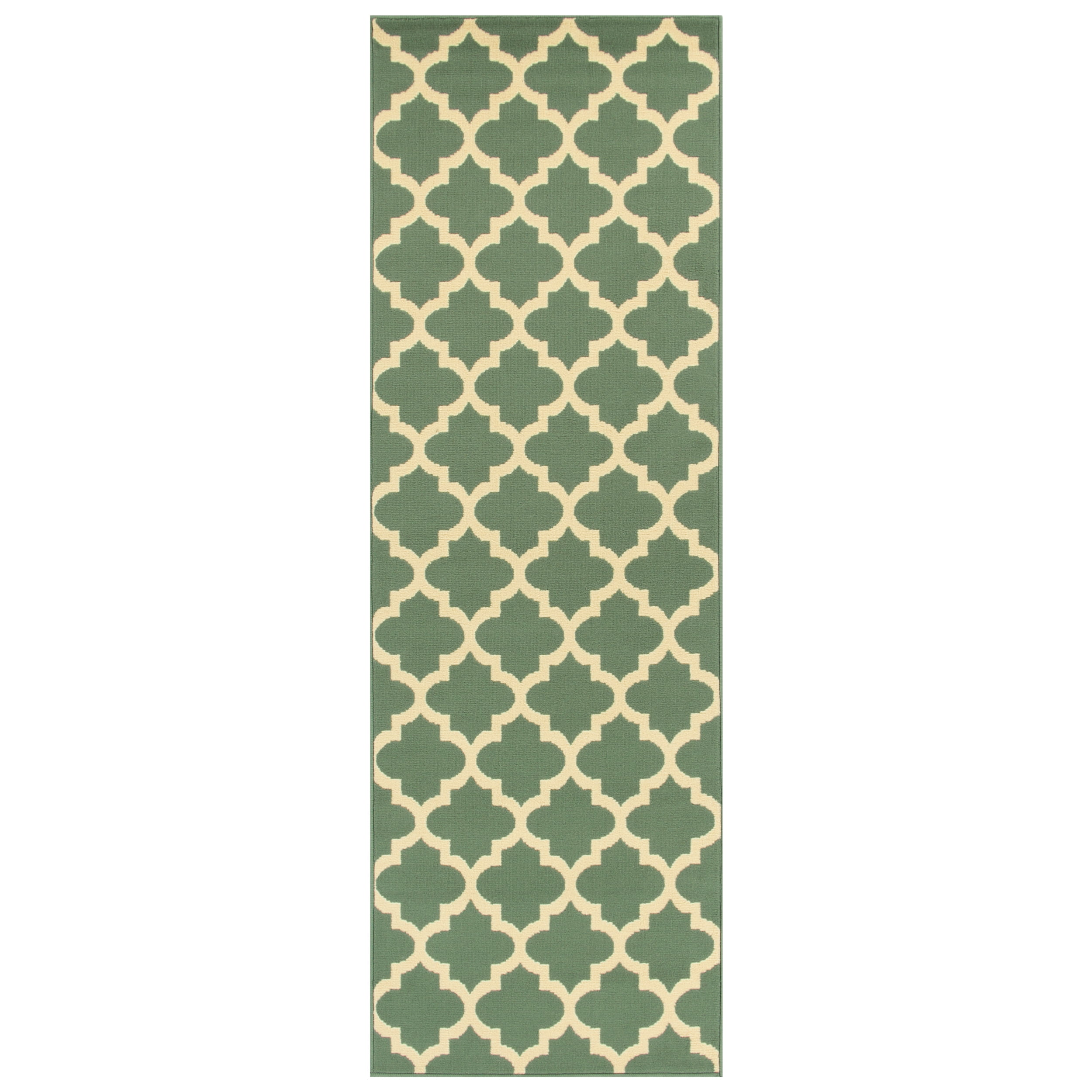 Modern Quatrefoil Teal Hallway Runner Rug by Blue Nile Mills - Walmart.com