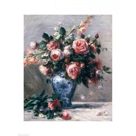Vase of Roses Poster Print by Pierre-Auguste Renoir - 24 x 36 in ...