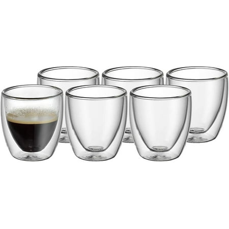 Double Walled Espresso Cup Set, 80ml Double Walled Glasses, Floating ...