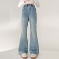 Amzcrzy Flare Jeans for Girls Hot Fix Rhinestones Fashion Denim Pants ...