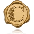 100 Pack Letter C Wax Seal Stickers, Antique Gold Botanical Leaves ...