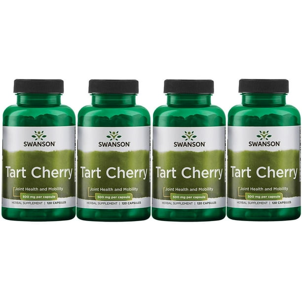Swanson Tart Cherry 500 mg 120 Caps 4 Pack - Walmart.com