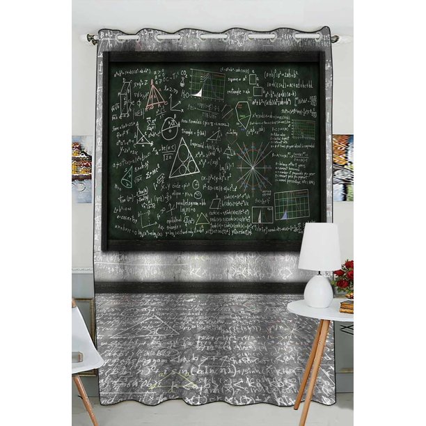 HATIART Maths Formula On Chalkboard In Classroom Window Curtain Kitchen ...