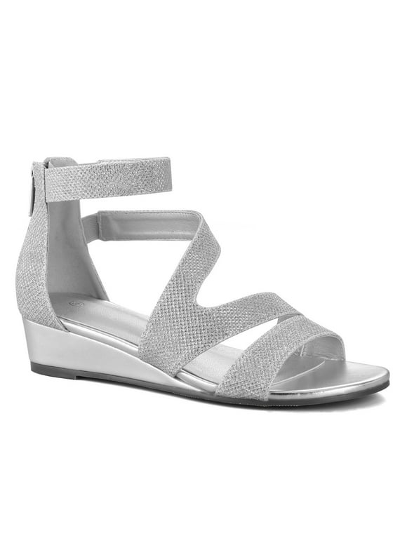Silver Wedge Sandals