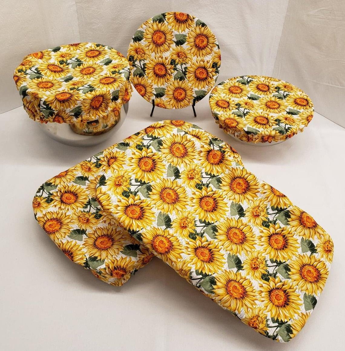 Harvest Sunflowers Reusable Fabric Bowl and Casserole Pan Covers by ...