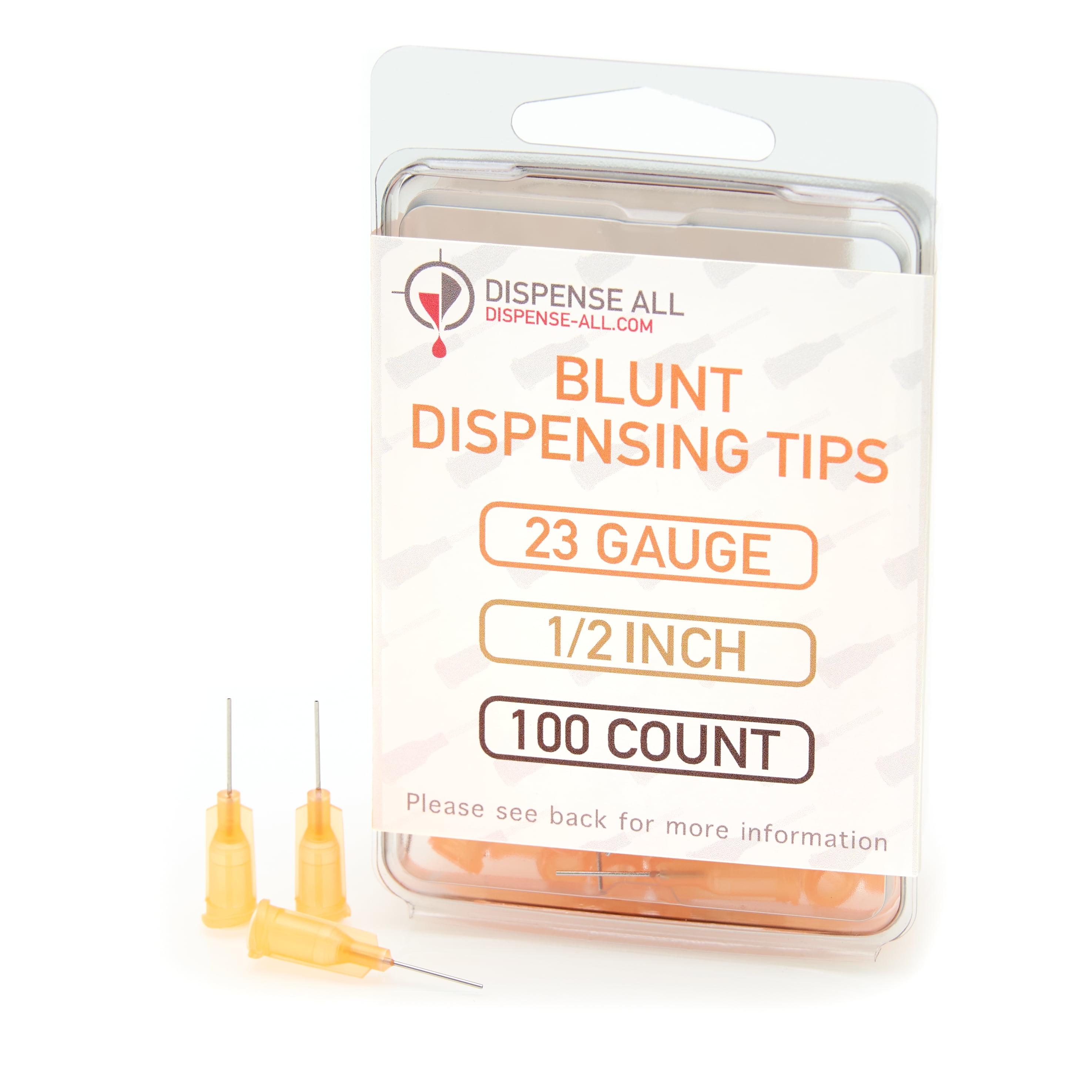 Dispense All - 23 Gauge 1/2 Inch Blunt Tipped Dispensing Needle, Luer ...
