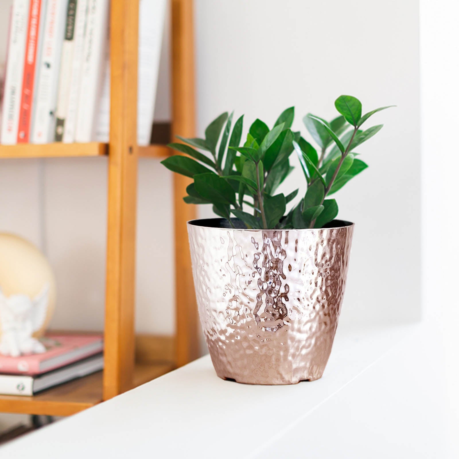 Efavormart 11" Rose Gold Polypropylene Planter Pot Indoor, Flower Pot ...