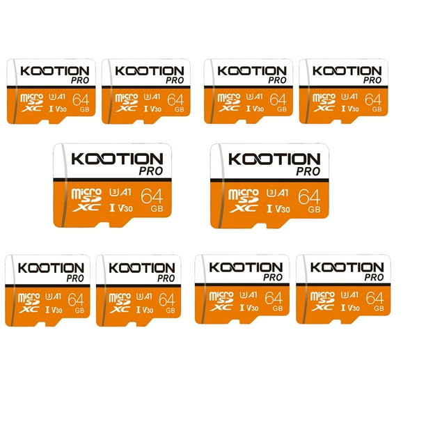 KOOTION 10 Pack 64 GB Micro SD Card TF Cards Micro SDXC UHS-I Memory ...