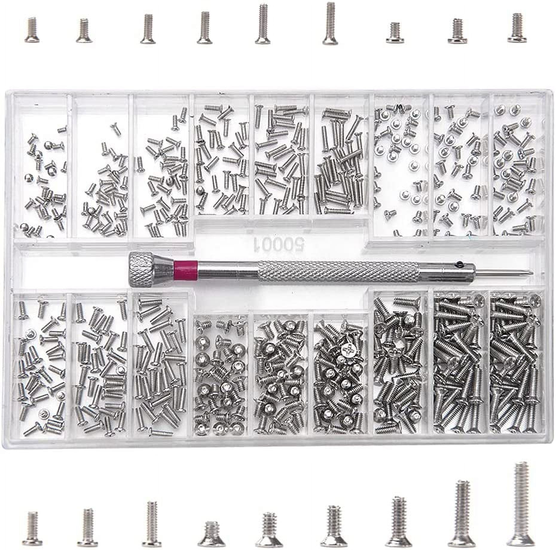 Kit de microtornillos diminutos de 500 piezas, microtornillos de ...