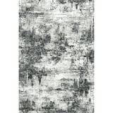 Berthmeer 2'x6' Washable Runner Rug, Black Neutral Abstract Design for ...