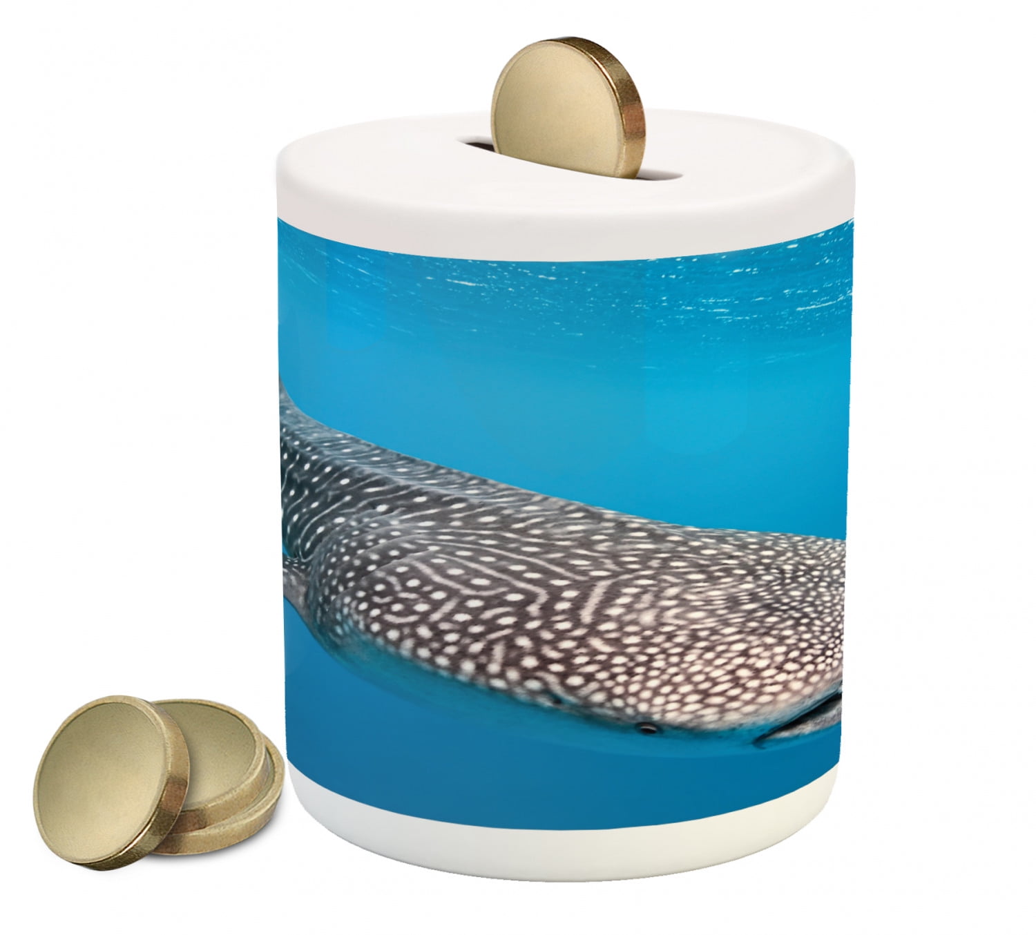 Sea Animals Piggy Bank, Whale Shark Swimming Predators Hunter Clear ...