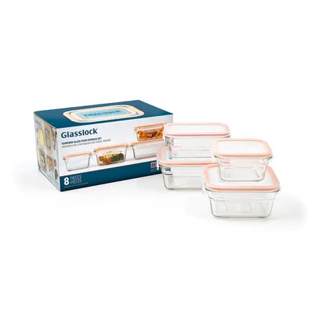Glasslock Glass Food Storage Container Set Leakproof, 8-pc - Walmart.ca