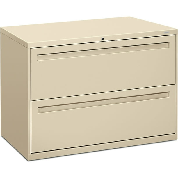 HON 2 Drawers Lateral Lockable Filing Cabinet, Putty - Walmart.com ...