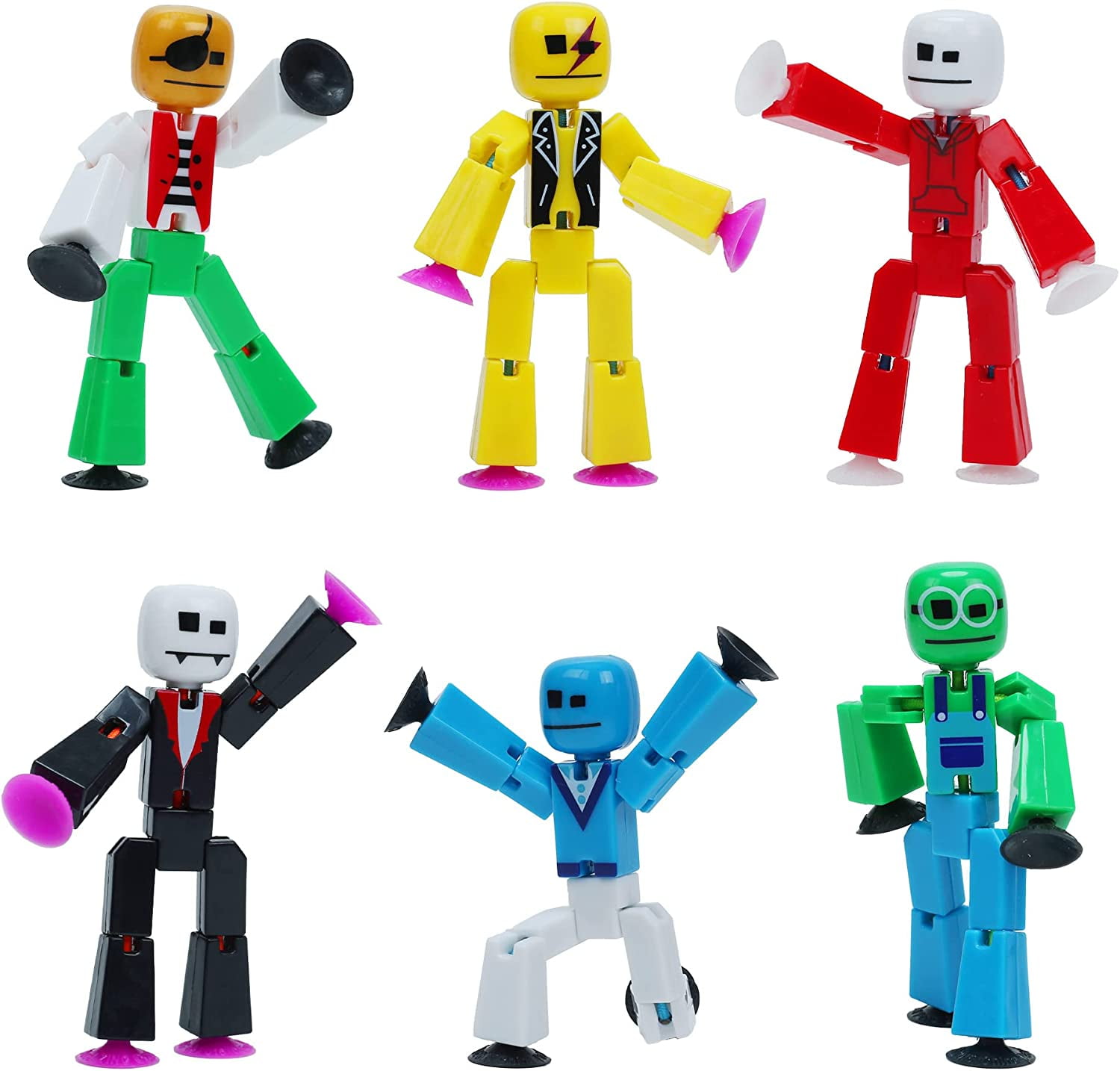 Zing Stikbot Avatar Series 1, Set of 6 UV Print Stikbot Collectable ...
