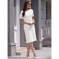 DARING DIVA Women's Short Sleeve Pencil Tweed Sheath Dress with Belted ...