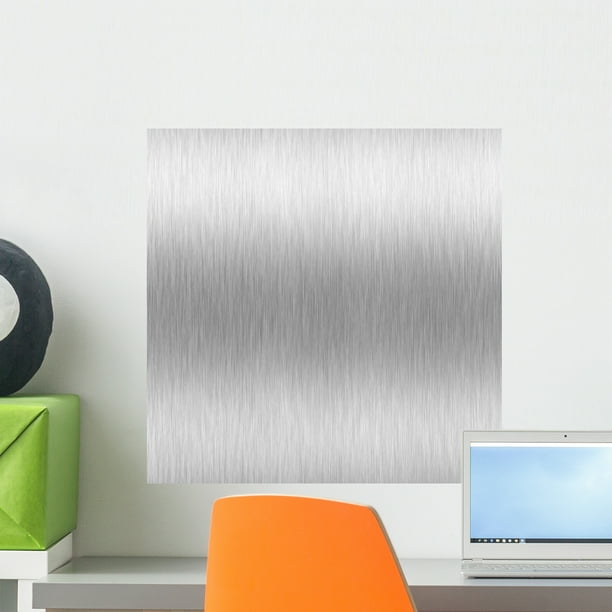 High-contrast Brushed Aluminum Wall Mural Decal by Wallmonkeys Vinyl ...