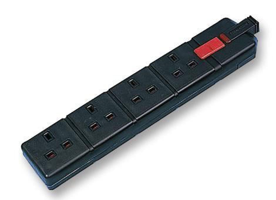 MASTERPLUG - 4 Gang Heavy Duty Rubber Trailing Socket, Black - Walmart.com