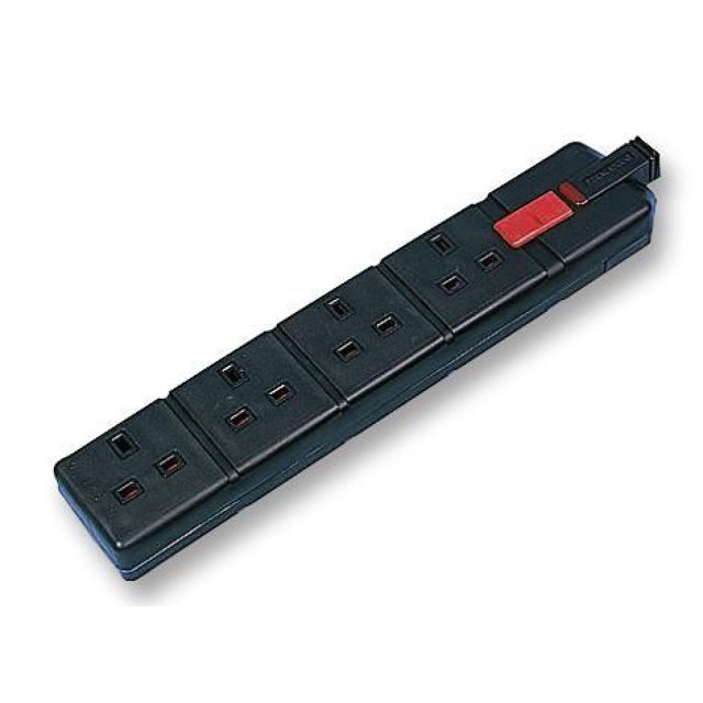 MASTERPLUG - 4 Gang Heavy Duty Rubber Trailing Socket, Black - Walmart.com