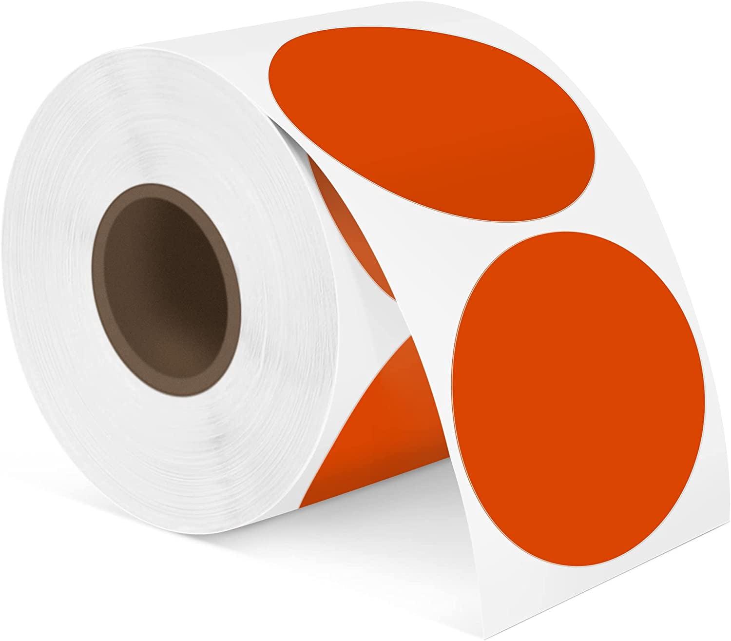 2" Orange Circle Thermal Sticker Labels, Self-Adhesive Stickers Labels ...