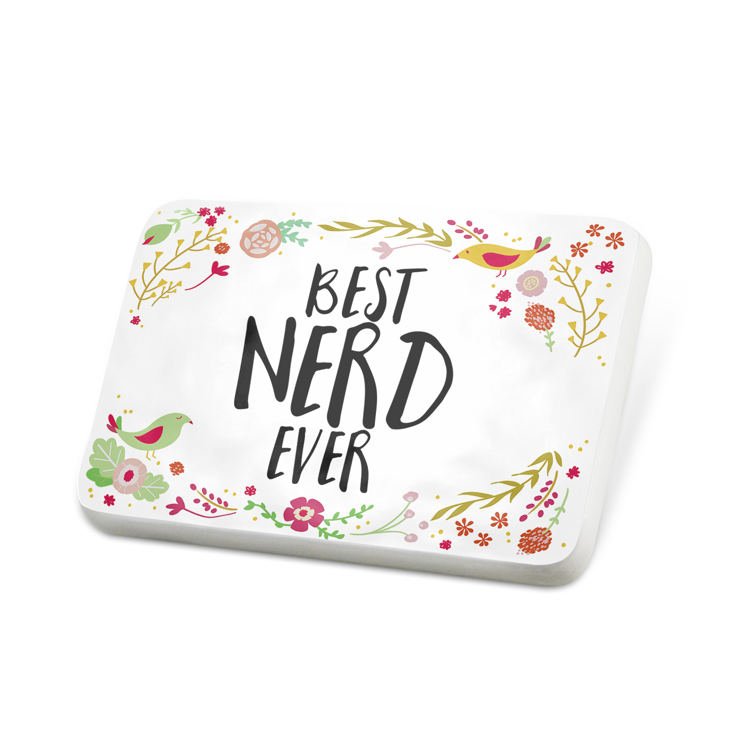 Porcelein Pin Happy Floral Border Nerd Lapel Badge – NEONBLOND ...