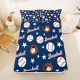 Feelyou Cartoon Baseball Gloves King Sheets for Boys, Navy Stars Print ...