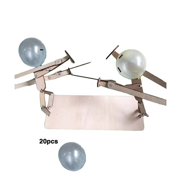 Kids Toy Balloon Bamboo Man Battle Toy Handmade Wooden Fencing Puppets ...