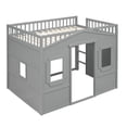 Triple Tree Full Size Kids Playhouse Solid Wood Loft Bed Frame with ...