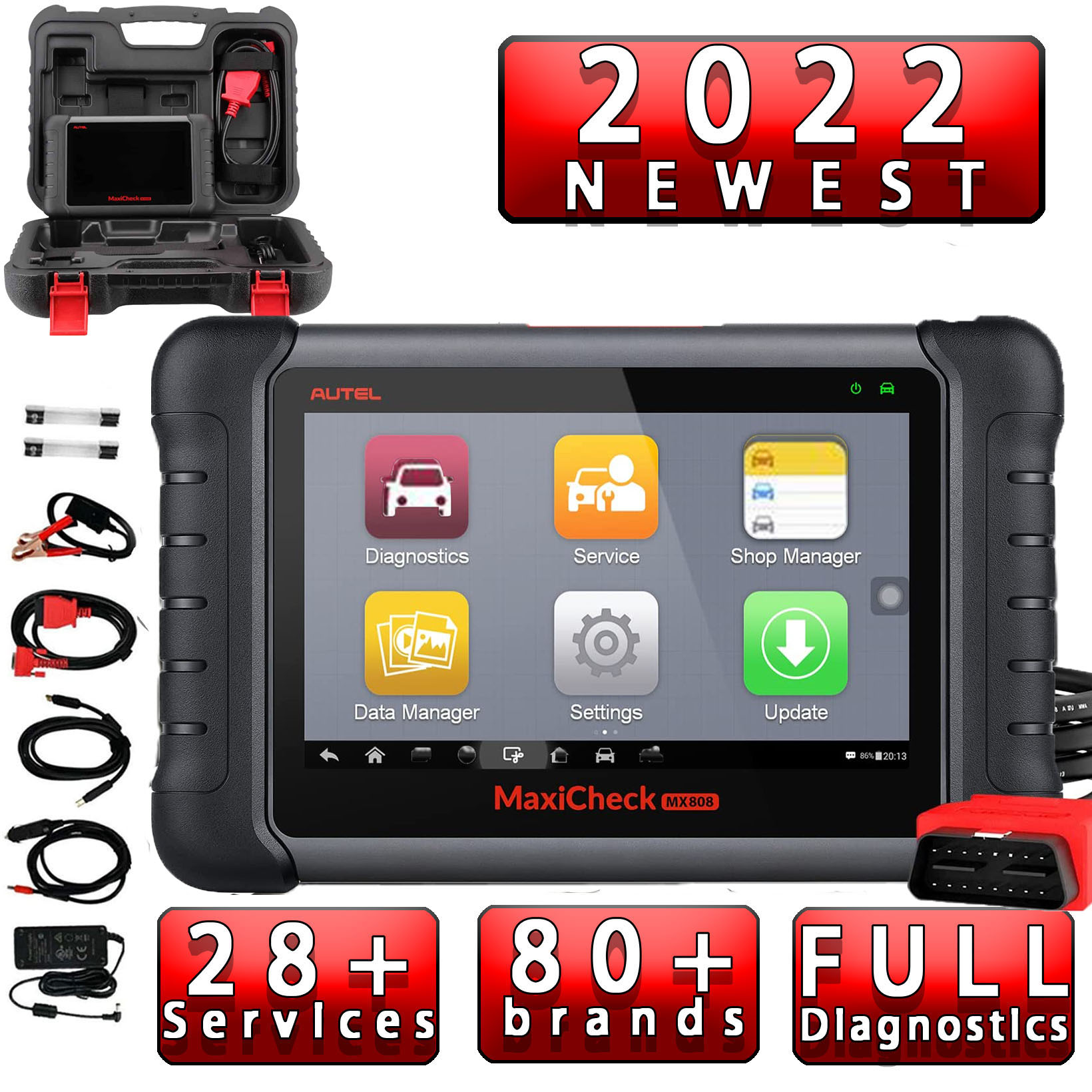 Autel MX808 MaxiCheck 2022 Upgraded Version Compatiable with BT506 ...