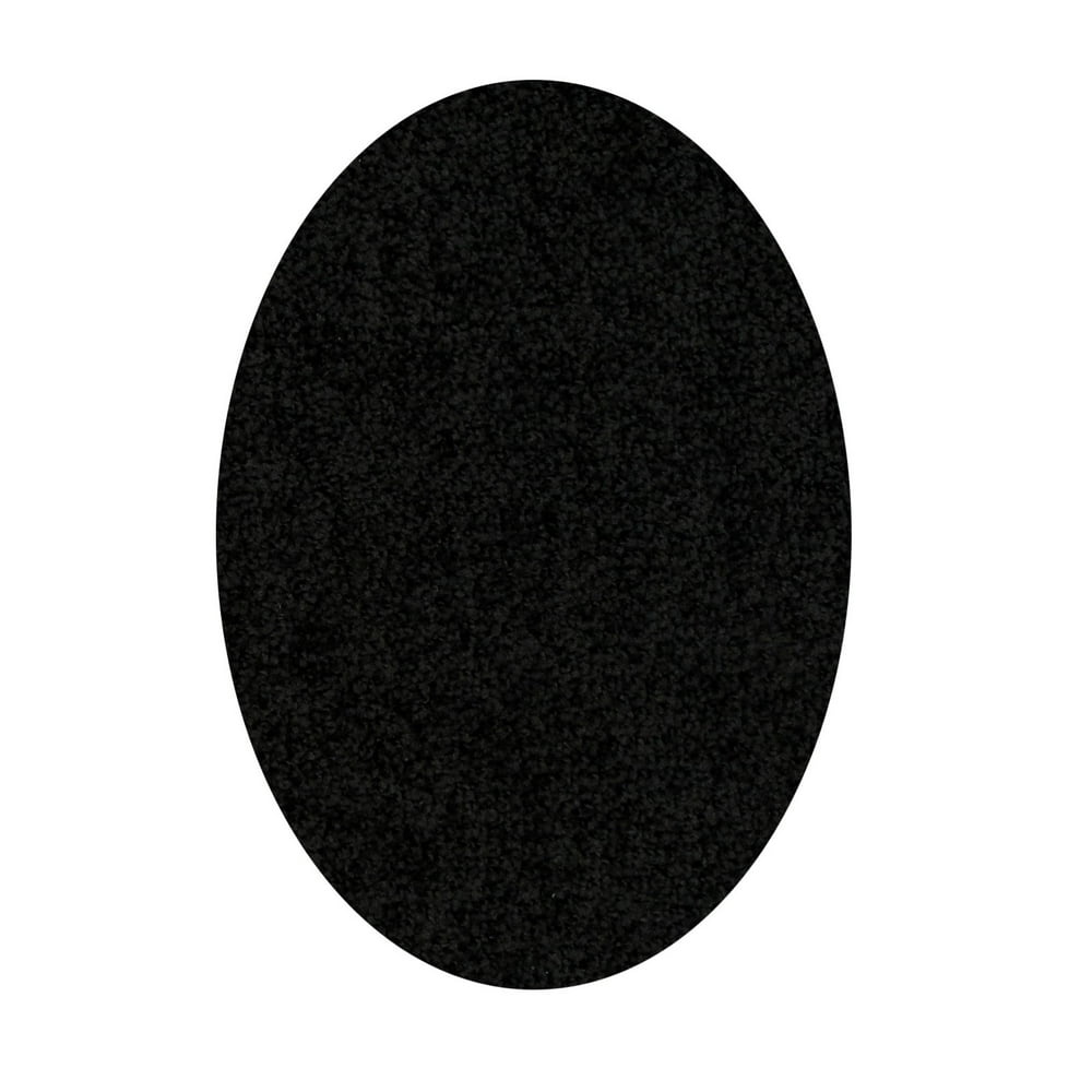 Home Queen Solid Color Oval Shape Black 12'X15' Oval Shape - Area Rug ...
