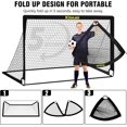 Kids Soccer Goals for Backyard Set, 2 of 6x4 ft Portable Pop Up Soccer ...