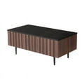 GIA Design Group Modern Living Room Table Set, Brown End Table & Black ...