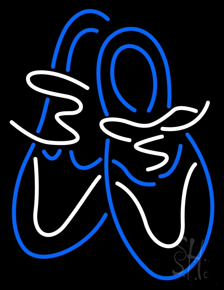 Shoe Pair LED Neon Sign 19 x 15 - inches, Black Square Cut Acrylic ...