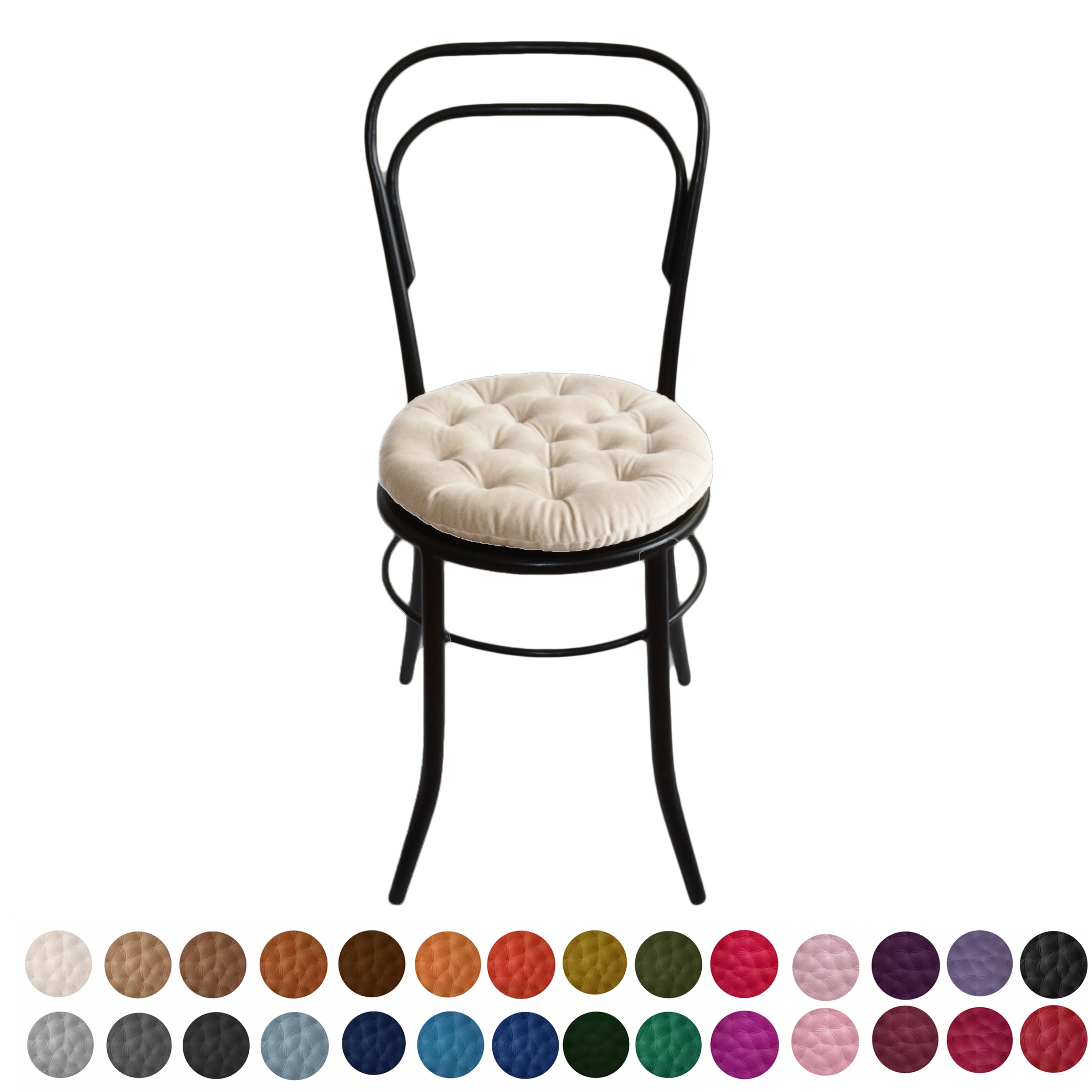 My Infinity Store 16" Plush Round Tufted Chair Pad/Cushions Tie-Backs ...