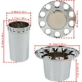SEBLAFF 33mm Chrome Flat Top Complete Hub Cover Kit Lug Nut Wheel Axle ...
