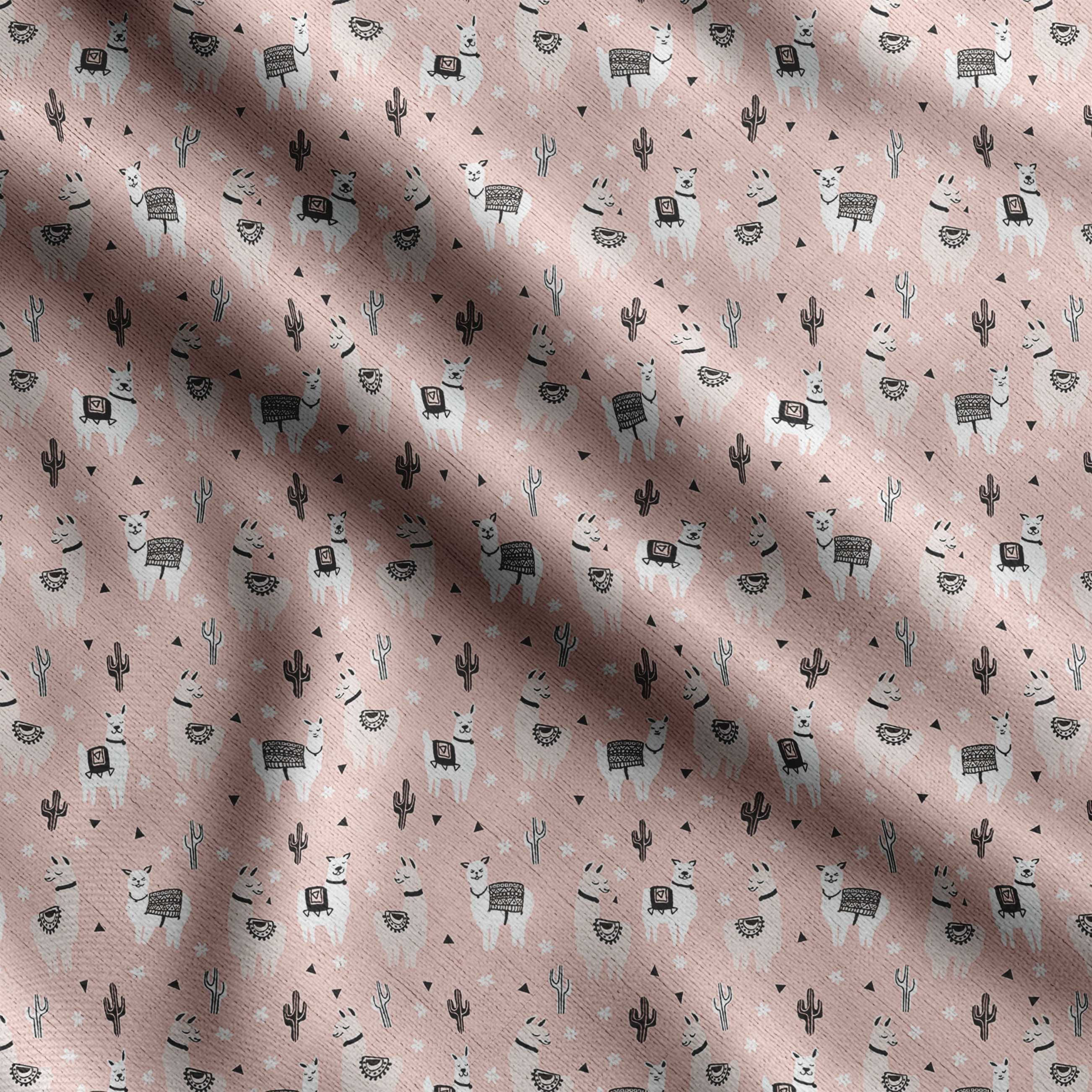 Soimoi Llama Alpaca Print,Cotton Cambric, Quilting Fabric Sold by The ...