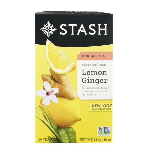 Stash Tea, Lemon Ginger Herbal Tea, 20 Ct - Walmart.com