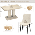 46.2 Inch Modern Kitchen Table With 4 Faux Leather Chairs, Dining Table ...