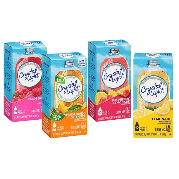 Crystal Light 4 Favorite Flavors Sugar-Free On-The-Go Drink Mix Variety ...