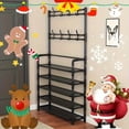 5-Tier Shoe Rack with 8 Hooks, All-in-One Entryway Organizer for Shoes ...