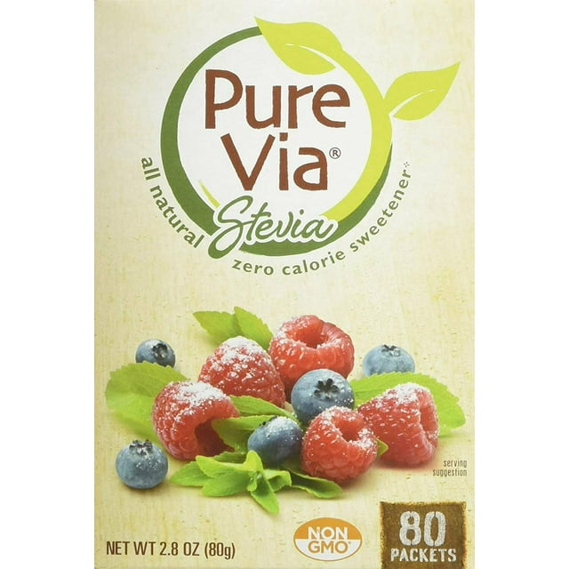 PureVia Stevia Zero Calorie Sweetener 80-Count Packets - 2 Pack ...