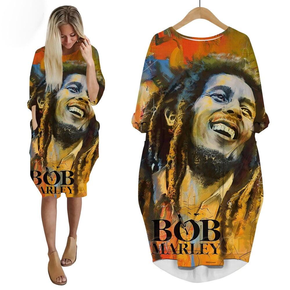 CLOOCL Crew Neck Dresses Women Bob Marley Dress Cosplay 3D Printed ...