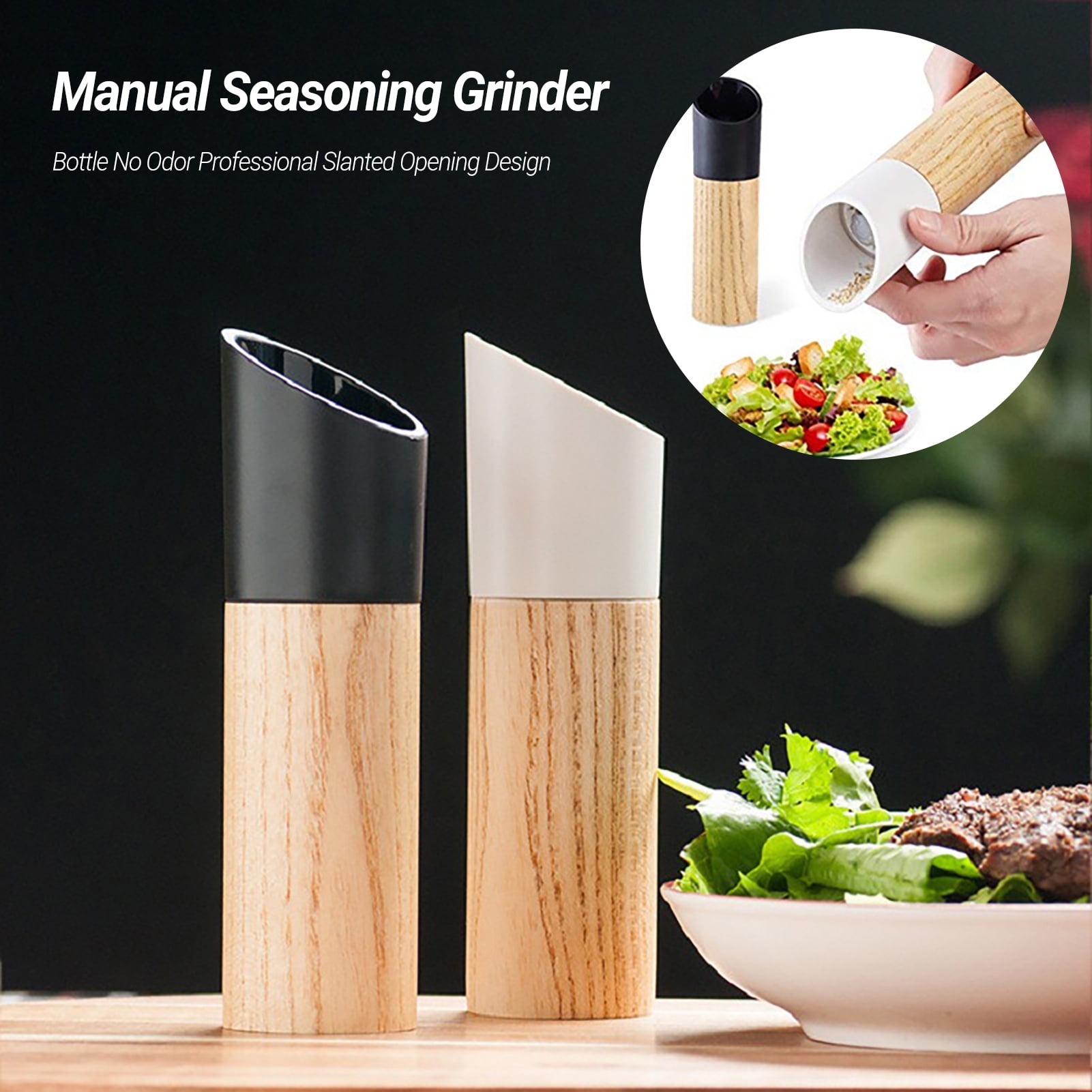 Manual Seasoning Grinder Bottle - Professional Pepper Shaker with No ...