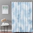 Baby Blue White Palm Leaves Shower Curtain, Botanical Forest Ferns ...