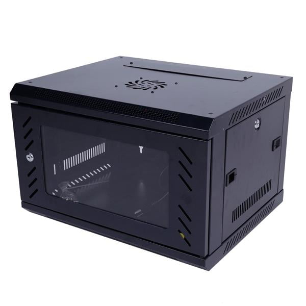 Dsseng 6U Equipped Iron Network Cabinet with Cooling Fan Black ...