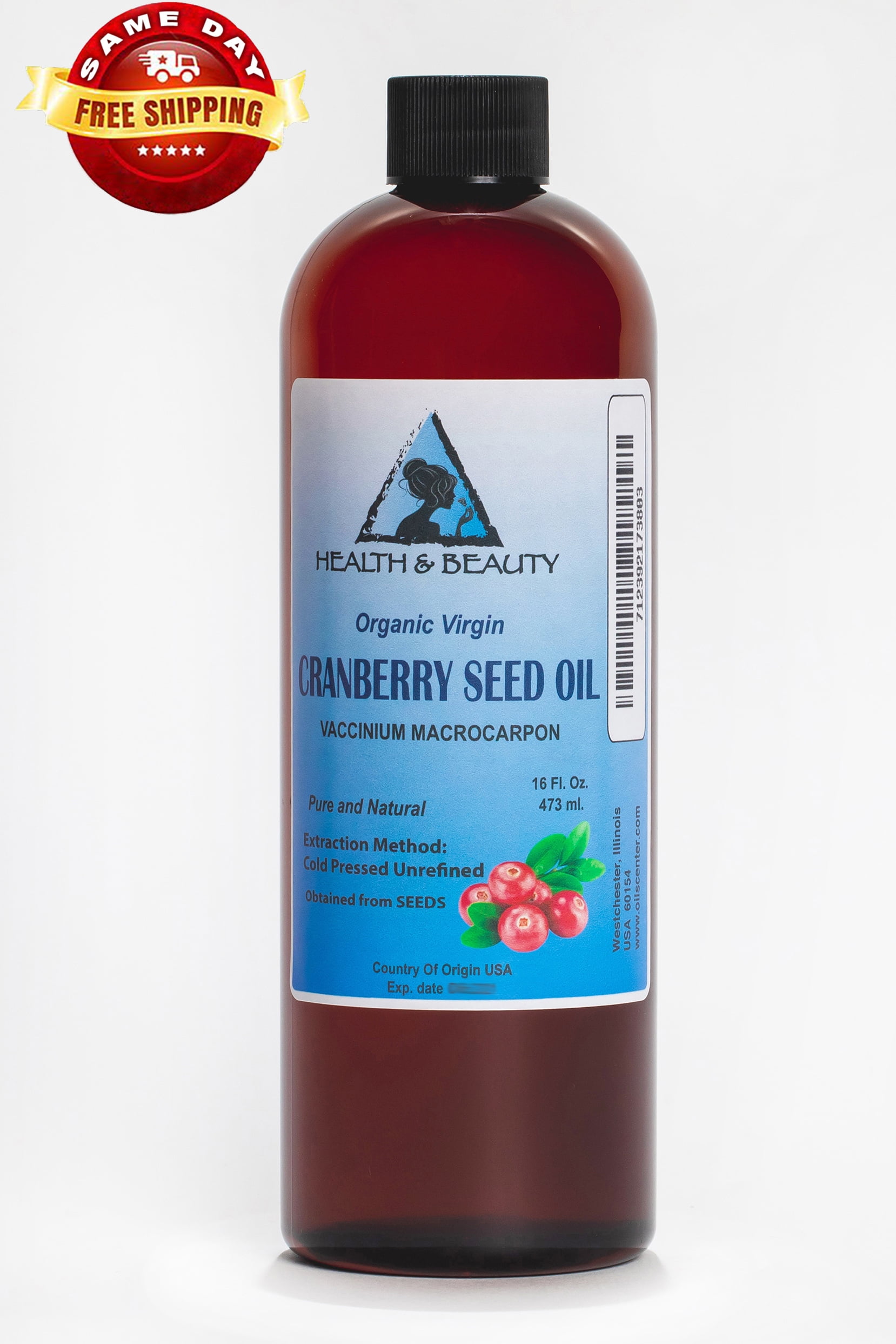 CRANBERRY SEED OIL UNREFINED ORGANIC VIRGIN COLD PRESSED RAW NATURAL ...