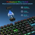 Mechanical Gaming Keyboard, RGB 104 Keys USB Wired Keyboard with Blue ...