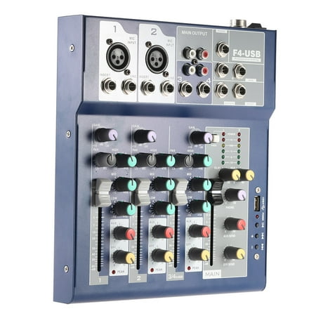 Professional Metal 4 Channel Live Mixer Mixing Console 3-Band EQ USB ...